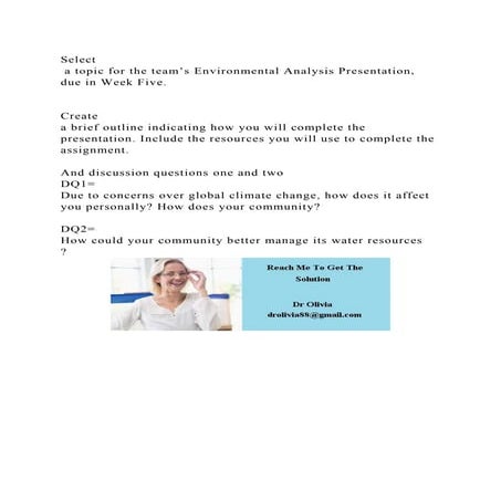 Select a topic for the team’s Environmental Analysis Presentation,.docx