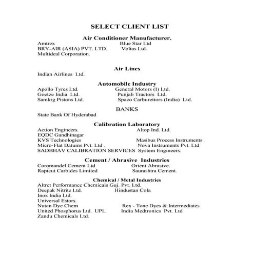 Select Client List Ics | DOC