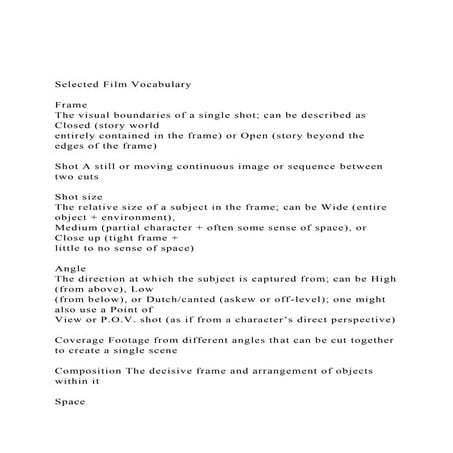 Mise en-scene powerpoint | PPTX