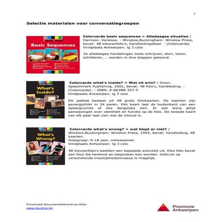 Selectielijst conversatiegroepen | PDF