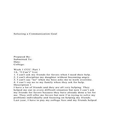 Selecting a Communication GoalPrep.docx