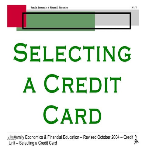 Selecting a credit card presentation | PPT