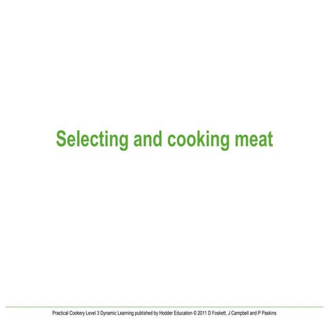 Selecting and cooking meat | PPT