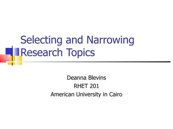 Broad vs. Narrow Topics | PPT