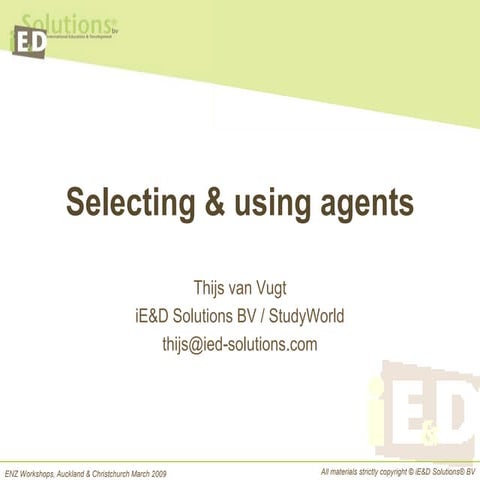 Selecting And Using Education Agents | PPTX