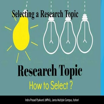 Choosing a Research Topic: A Guide to Finding Your Research Path | PPTX ...