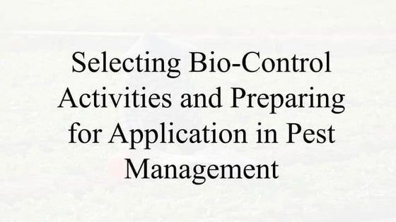 Biological control of insects pest and types of biological control | PPT