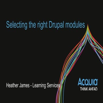 How to Select Modules for New Drupal Users | PPT
