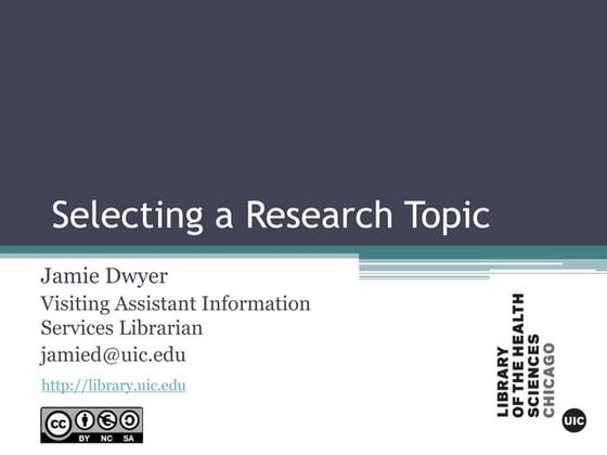 Selecting a Research Topic | PPTX | Medical Health