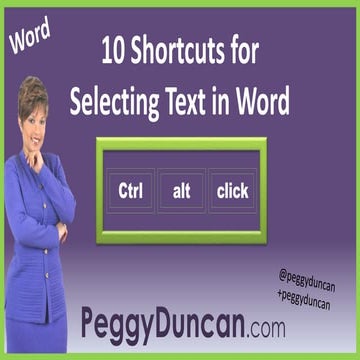 10 Shortcuts to Selecting Text in Word (with video) | PPTX | Web Design ...