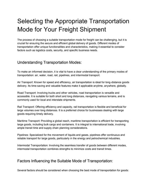 Truck Transportation.docx complete article | PDF