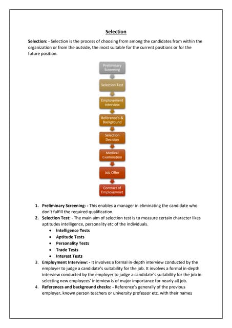STAFFING- Selection Process | PPTX