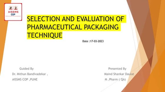 Pharmaceutical Packaging tablet and capsules | PPT
