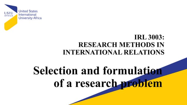 Selection of research problem | PPTX