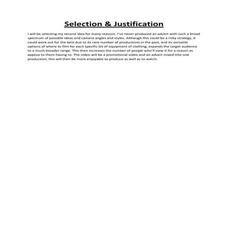 Selection and justification | DOCX