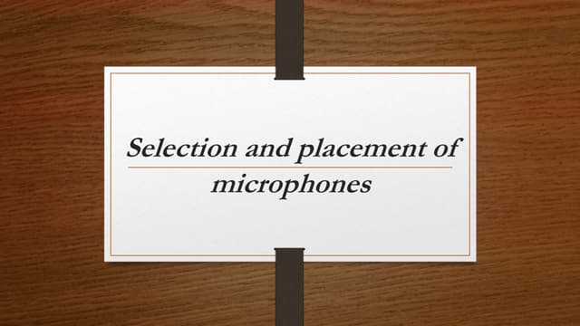 Microphones | DOCX