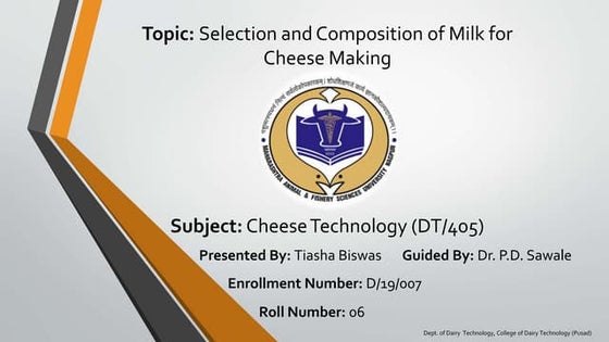 Physical and chemical properties of milk | PPT
