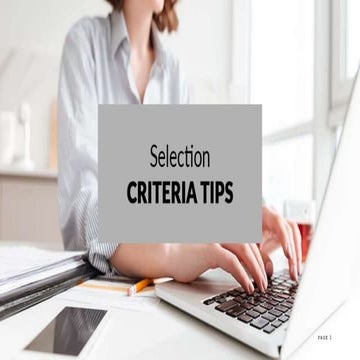 Selection Criteria Tips | PPT