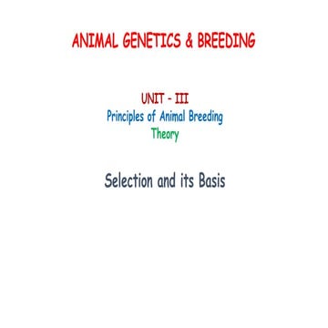Methods of selection in animal genetics and breeding | PPTX
