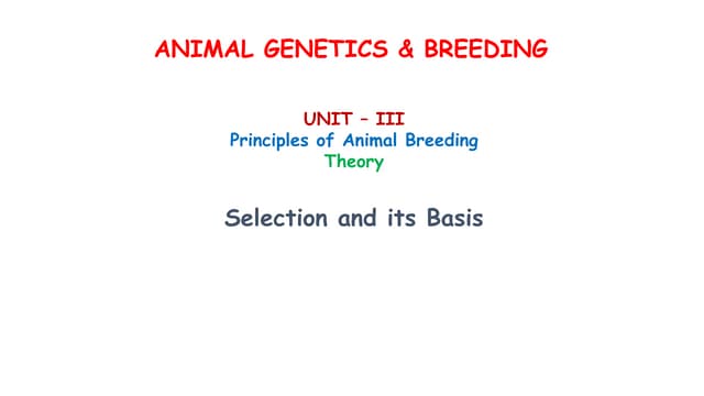 Methods of selection | PPTX