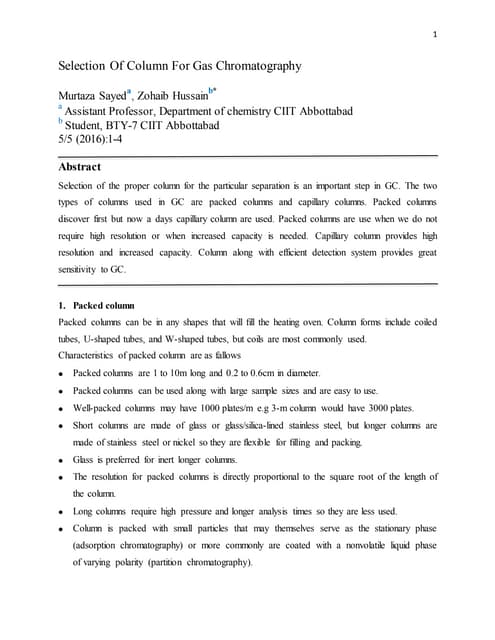 Chromatographic Column chemistry | PPTX