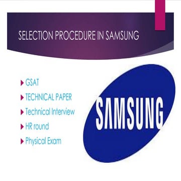 Selection procedure in samsung | PPTX