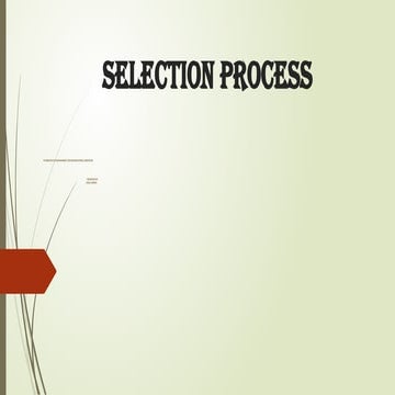 SELECTION PROCESS OF INTERVIEW SCREENING | PPTX