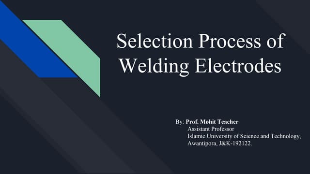 Welding electrodes Classification & baking | PDF