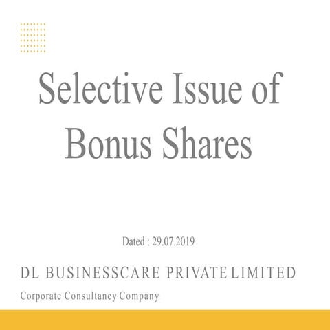 Selective issue of bonus shares | PDF