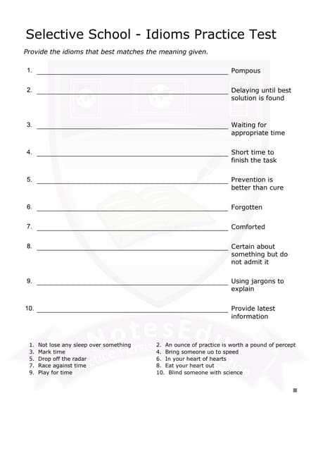 Opportunity Class Test OC- Reading Comprehension Examples | PPT