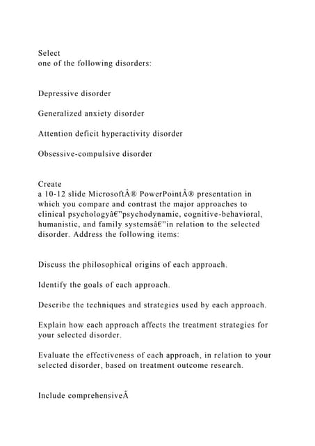 Clinical Disorder Presentation instructionsChoose a clinical.docx