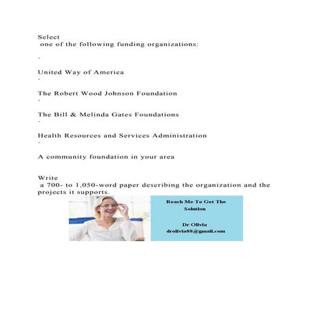 Select one of the following funding organizations·United .docx