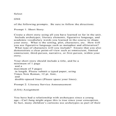 SelectONEof the following prompts. Be sure to follow the di.docx