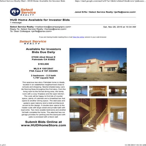 Example of eFlyer to local agents | PDF