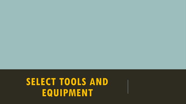 TLE 7 - 3rd Topic - Hand Tools, Power Tools, Instruments, and Equipment ...