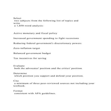 Select two subjects from the following list of topics and wr.docx ...