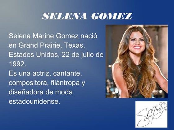 Resumen de selena gomez | PPT