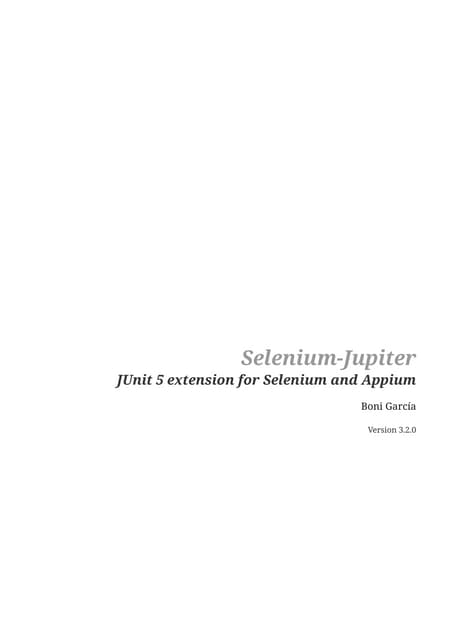 Selenium Jupiter J Unit 5 Extension For Selenium And Appium Pdf