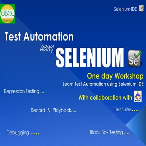 Training Session On Test Automation Using Selenium
