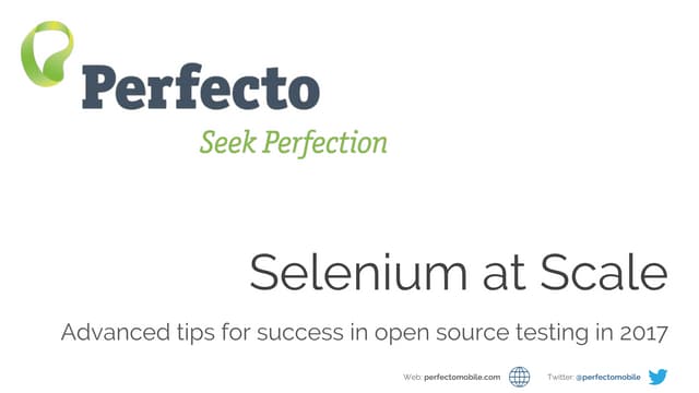 Selenium And Open Source Advanced Testing Ppt