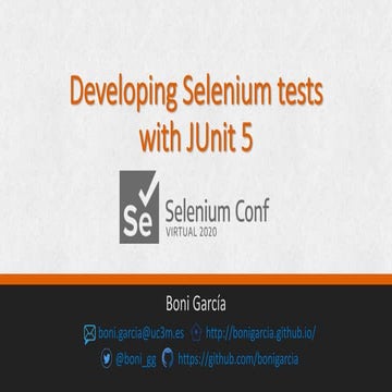 Developing Selenium Tests With Junit 5 Ppt 
