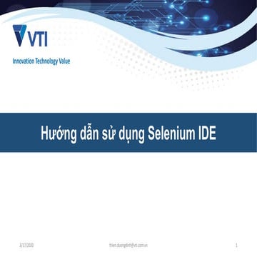 Hướng dẫn sử dụng Selenium ide | PDF