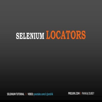 Selenium Locators Id Name Xpath Css Selector Advance Methods Ppt 