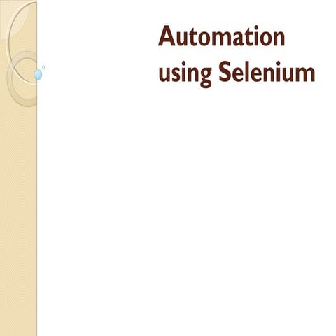 Automation Testing using Selenium | PPT
