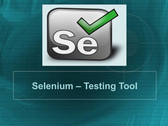 Selenium Ppt Ppt 8480