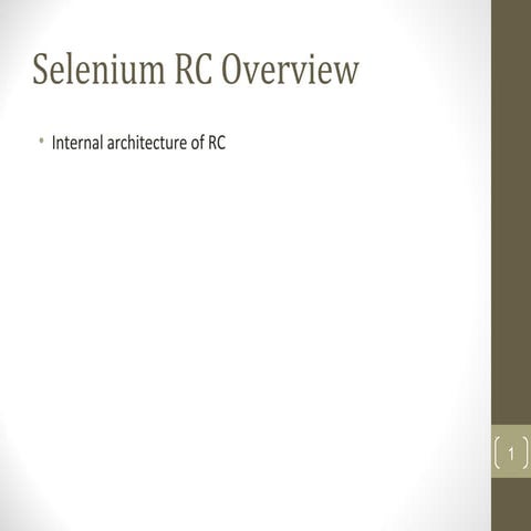 Selenium RC Overview | PPT
