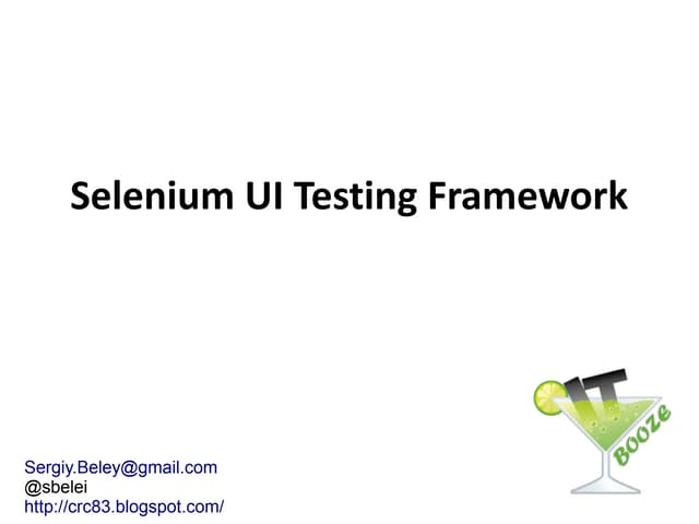 Selenium Ui Testing Framework Ppt 9083