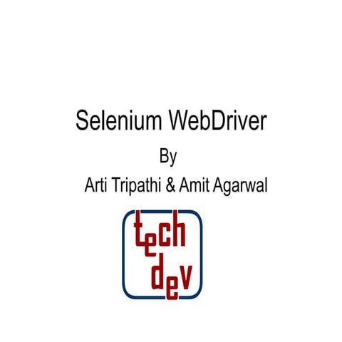 Selenium Webdriver Training Material And Qa Ppt