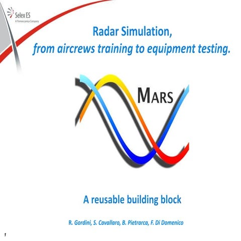 Selex Es at ITEC 2014: Radar Simulation, from aircrews training to ...