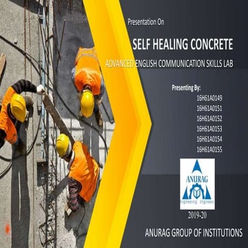 Self Healing Concrete or Bio Concrete | PPTX